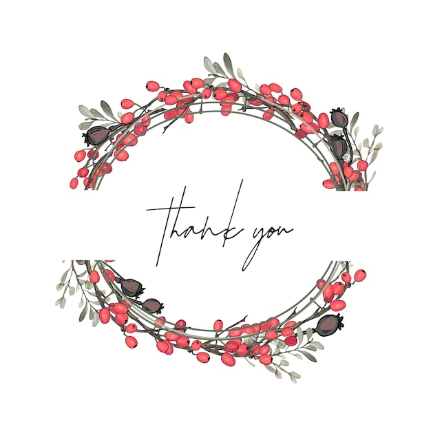 Elegant Floral Wreath with 'Thank You' Text | Jiffy Designs