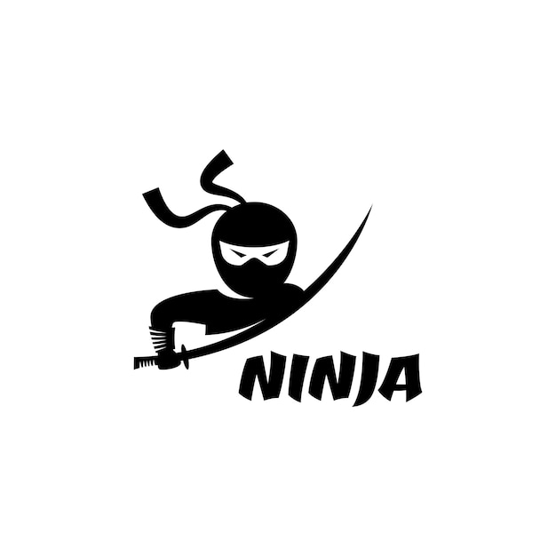 Sleek Ninja Warrior Silhouette Emblem | Jiffy Designs