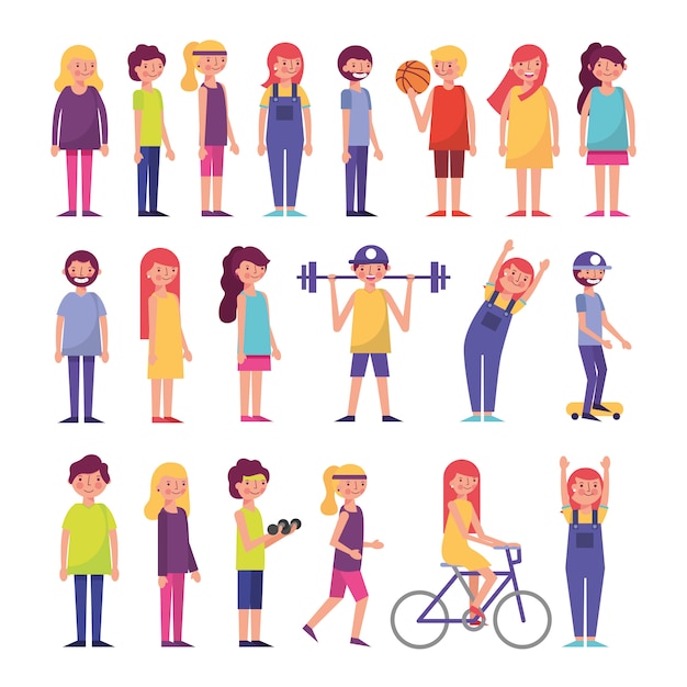 Diverse Collection of Vibrant, Stylized Human Figures | Jiffy Designs