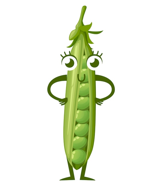 Delightful Pea Pod Mascot with Charming Expression | Jiffy Designs