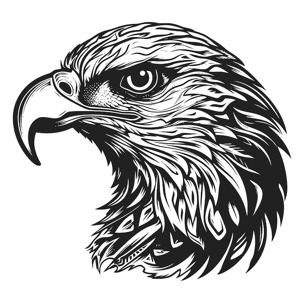 Majestic Eagle's Fierce Gaze: A Striking Monochrome Portrait | Jiffy ...