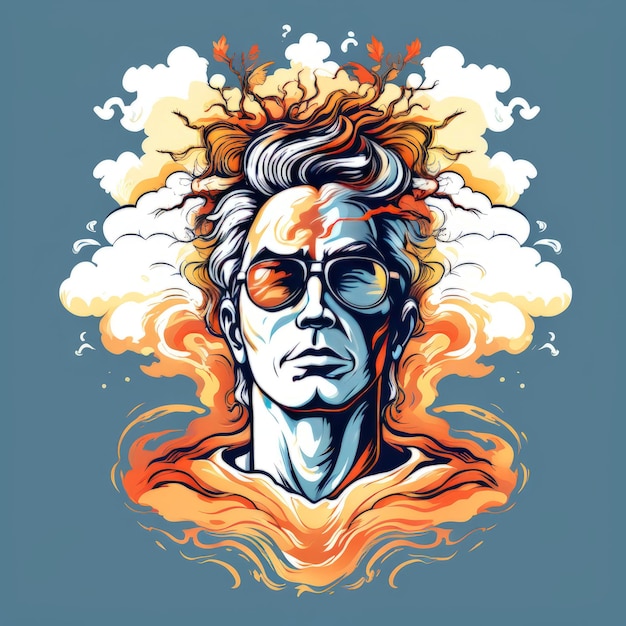 Fiery Visage: A Surreal Portrait of Intensity | Jiffy Designs