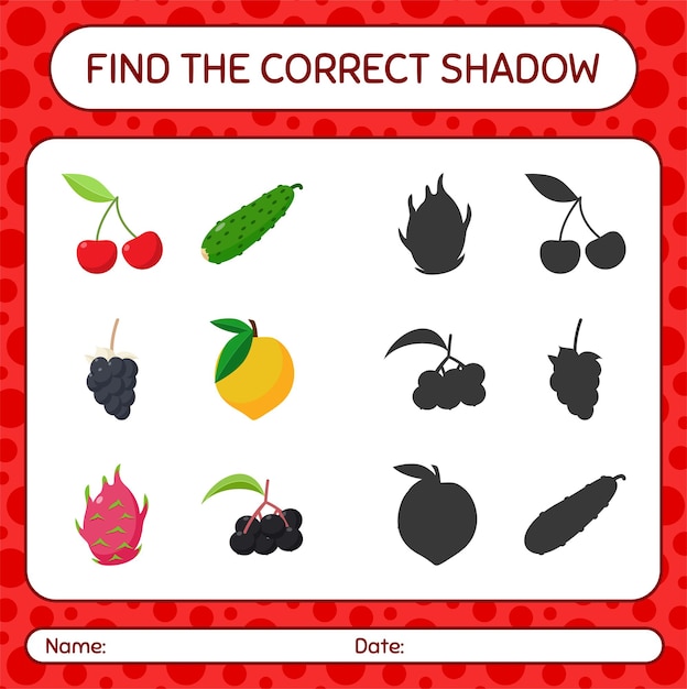 Vibrant Fruit and Vegetable Shadow Matching Game | Jiffy Designs