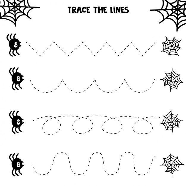 Spooky Spider Web Tracing Activity for Kids | Jiffy Designs
