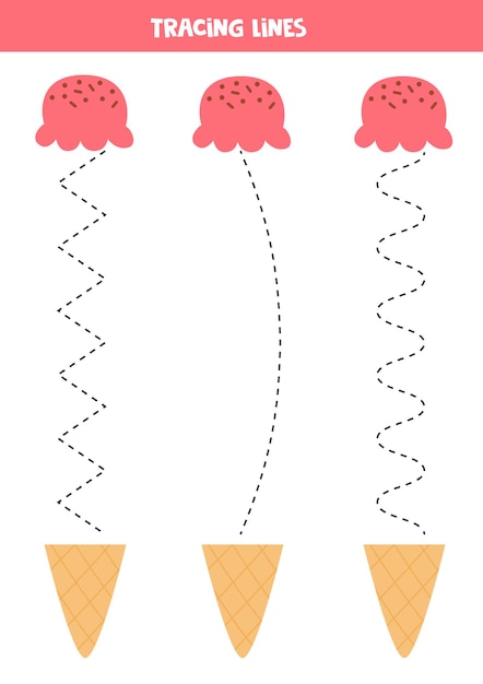 Playful Ice Cream Tracing Lines for Fine Motor Skills | Jiffy Designs