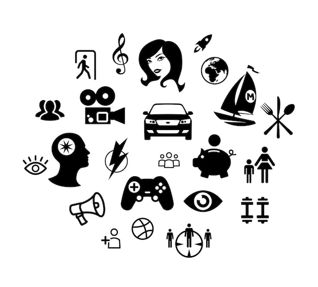 Diverse Collection of Versatile Graphic Icons for Multiuse Applications ...