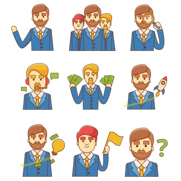 Versatile Collection of Expressive Cartoon Character Illustrations ...