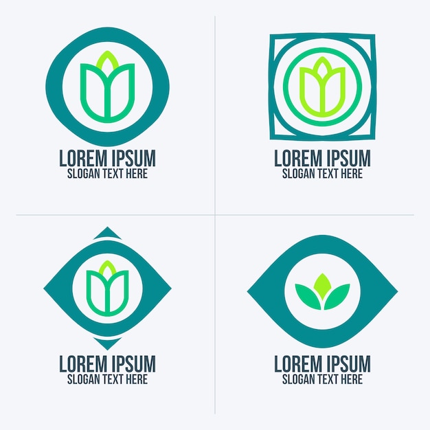 Vibrant Green Botanical Logo Designs with Leaf Motifs | Jiffy Designs