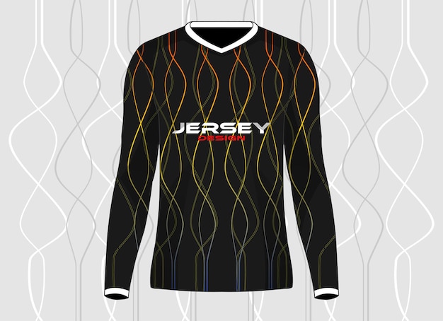 Striking Black and Gold Wavy Jersey Design | Jiffy Designs