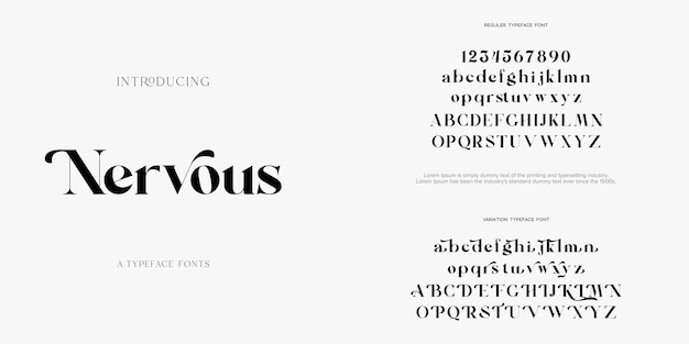 Elegant Typeface Introducing Nervous: Refined Lettering and Numerals | Jiffy Designs