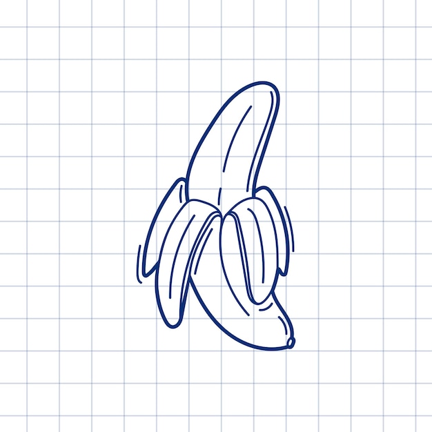 Vibrant Banana Sketch on Graph Paper | Jiffy Designs