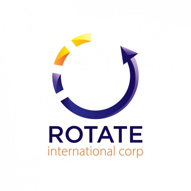 Rotate International Corp Logo with Circular Arrow Design | Jiffy Designs