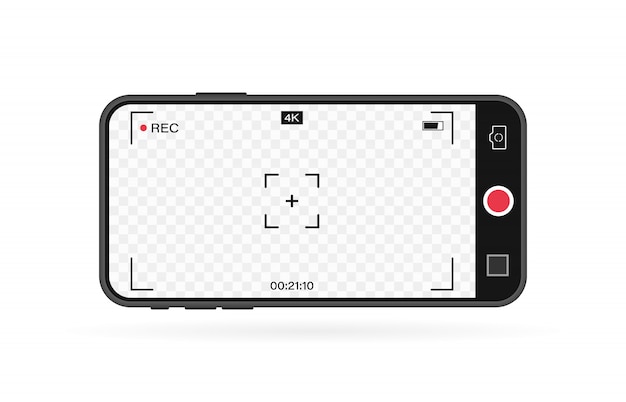 Minimalist Smartphone Camera Viewfinder with Recording Indicators ...