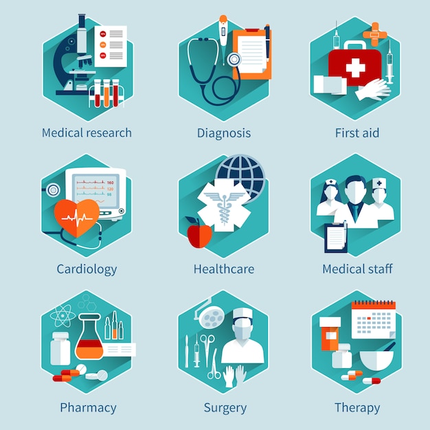 Comprehensive Medical Icons Depicting Healthcare Services and ...