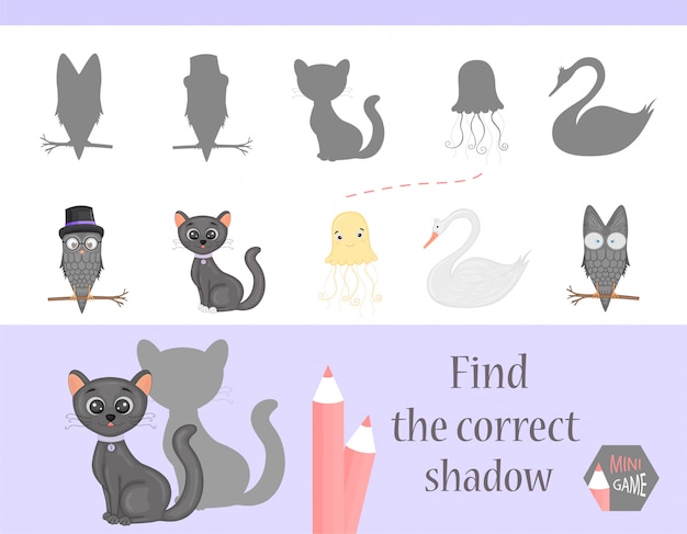 Animal Silhouettes Collection with Shadow Matching Game | Jiffy Designs
