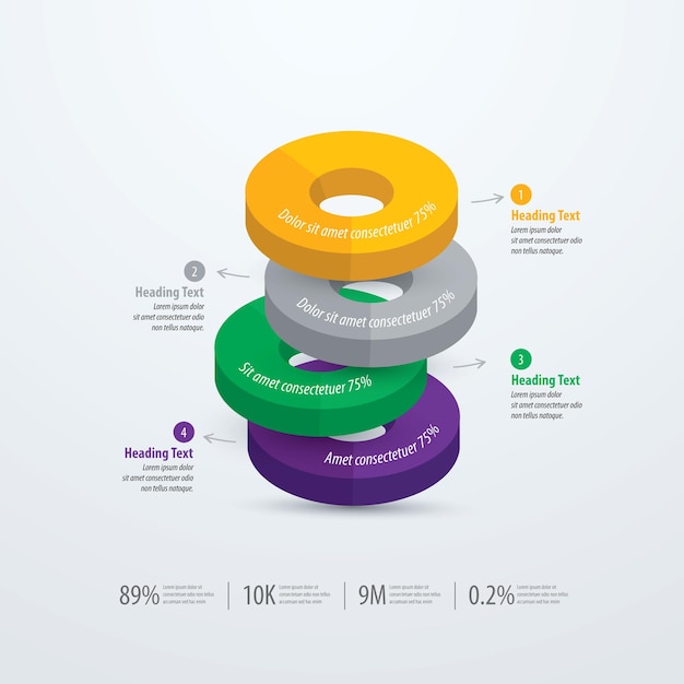 Colorful Stacked Infographic Rings with Insightful Statistics | Jiffy ...