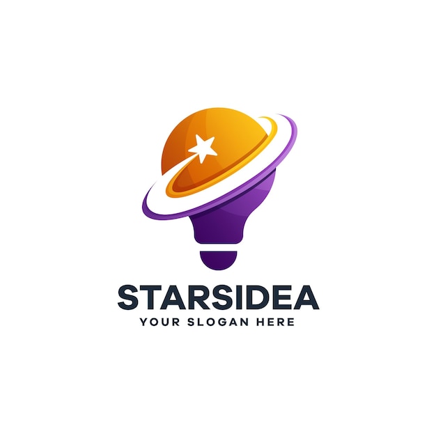 Vibrant Cosmic Bulb with Shining Star Logo Design | Jiffy Designs