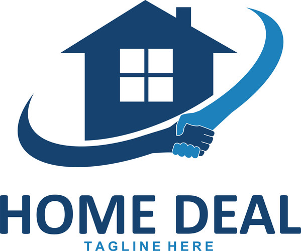 Deal Home Logo. Two Hands In Home Vector, Handshake Real Estate Agent ...