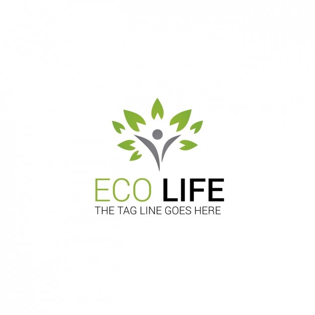 Minimalist Green Eco Life Logo with Leaf and Text | Jiffy Designs