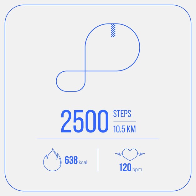 Vibrant Blue Fitness Tracker with Step and Distance Data | Jiffy Designs