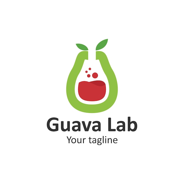 Vibrant Guava Fruit Lab Logo with Tagline | Jiffy Designs