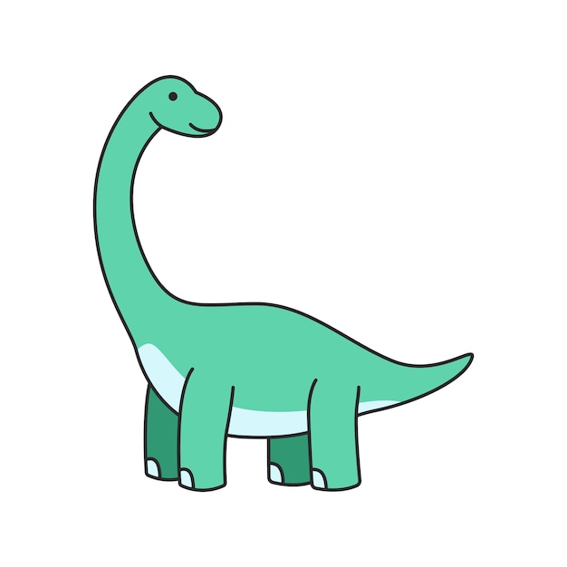 Friendly Brontosaurus: A Playful Prehistoric Illustration | Jiffy Designs