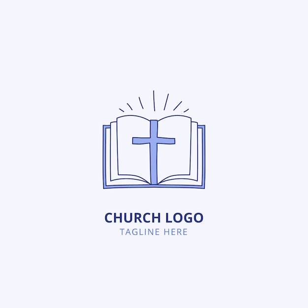 Radiant Cross and Open Bible Emblem for Christian Church | Jiffy Designs