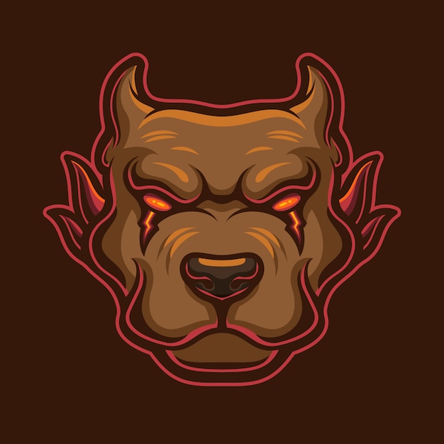 Fierce Canine Mascot with Glowing Red Eyes | Jiffy Designs