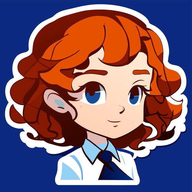 Charming Anime-Inspired Character Portrait on Blue Background | Jiffy ...
