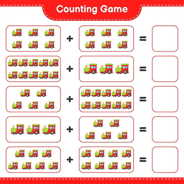 Colorful Train Collection for Fun Counting and Math | Jiffy Designs