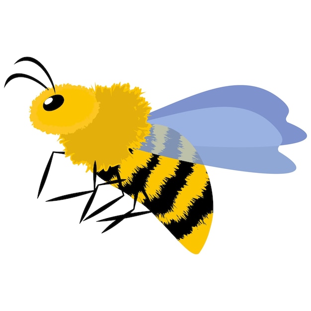 Vibrant Cartoon Honey Bee with Striped Body and Wings | Jiffy Designs