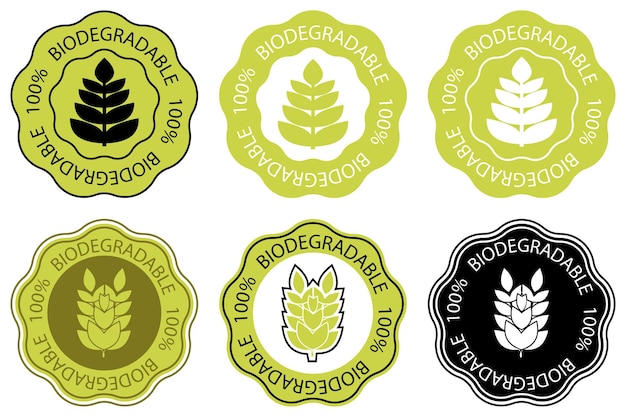 Diverse Collection of Biodegradable Eco-Friendly Logos and Emblems ...