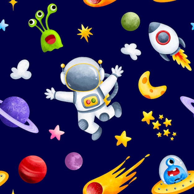 Vibrant Cosmic Adventure with Whimsical Space Creatures | Jiffy Designs