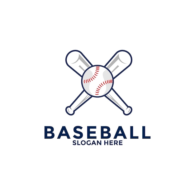 Iconic Crossed Baseball Bats and Ball Logo | Jiffy Designs