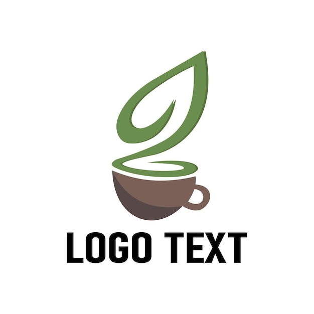 Refreshing Green Leaf Coffee Cup Logo Design | Jiffy Designs