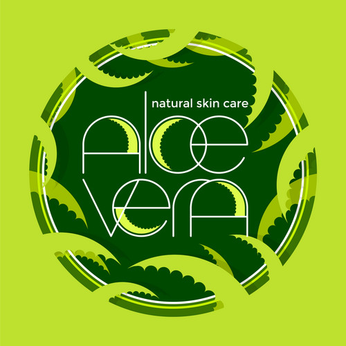Aloe Vera Natural Skin Care Frame. Botanical Design Template. Green ...