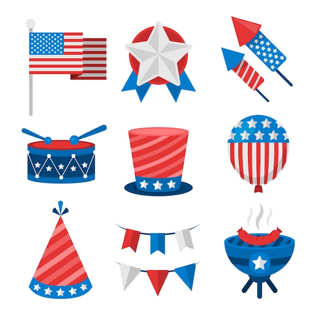 Vibrant Collection of Patriotic American Symbols and Decorations ...
