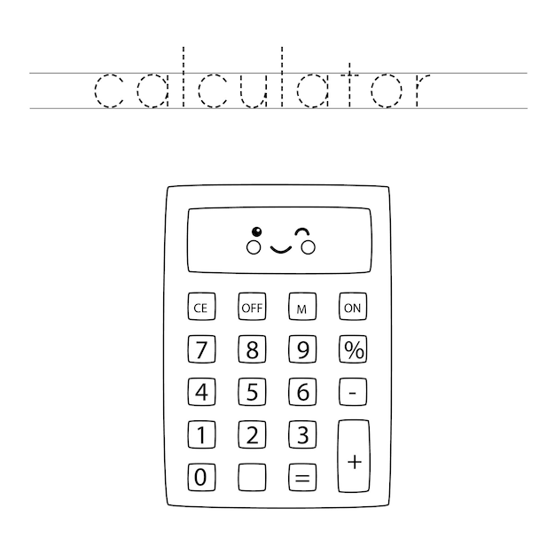Cute Cartoon Calculator with Friendly Expression | Jiffy Designs