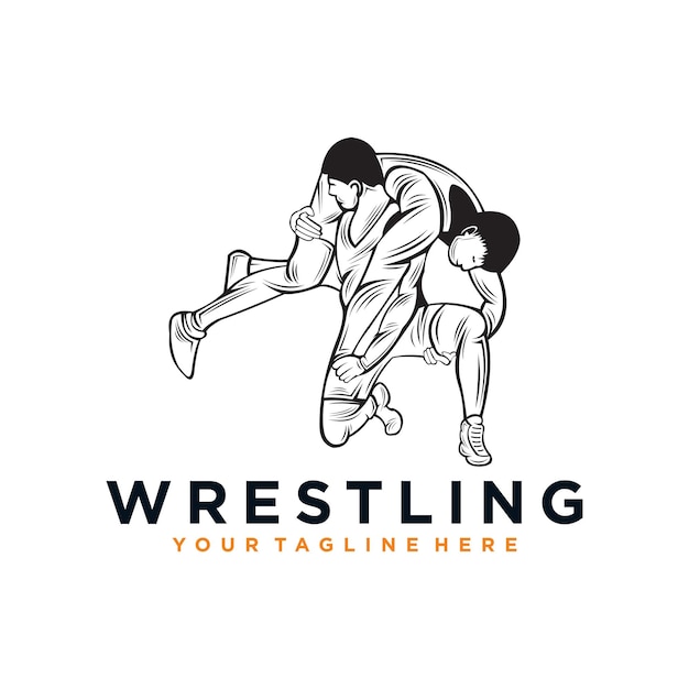 Powerful Grappling Duo: Wrestlers in Fierce Combat | Jiffy Designs