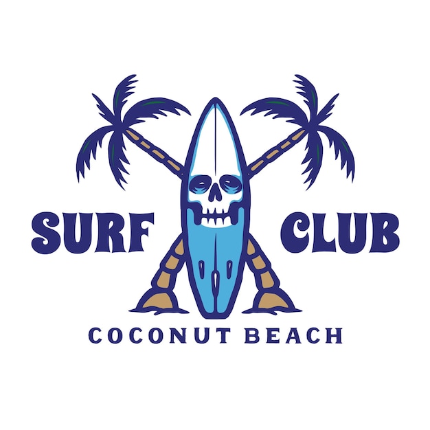 Vibrant Surf Club Logo with Coconut Beach Motif | Jiffy Designs