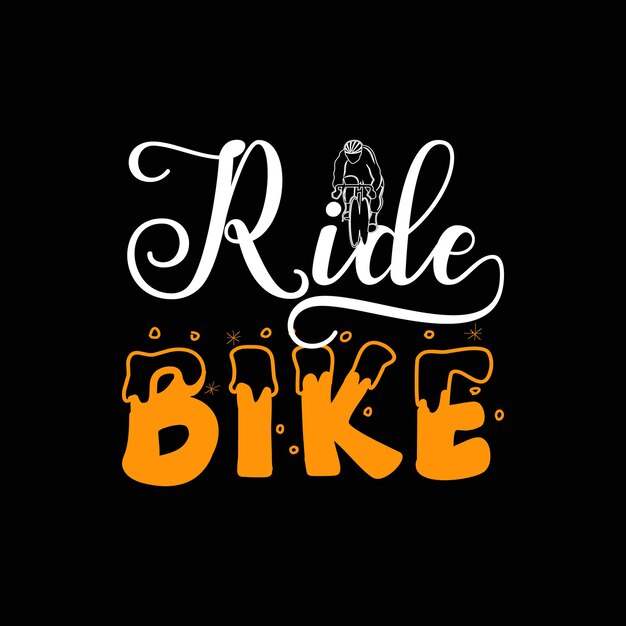 Stylish Ride Bike Lettering with Cyclist Silhouette | Jiffy Designs
