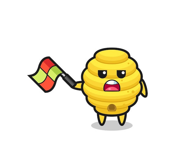 Adorable Beehive Mascot Waving a Checkered Flag | Jiffy Designs