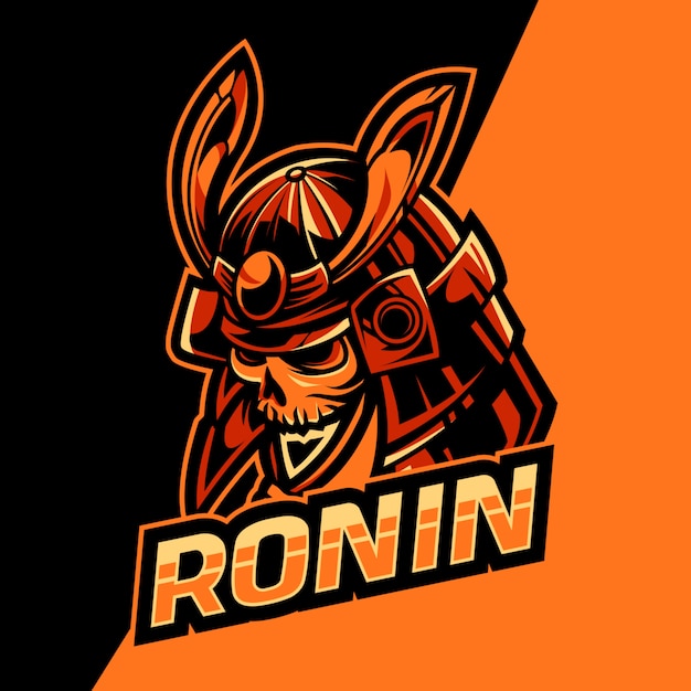 Fierce Ronin Warrior Emblem in Vibrant Orange | Jiffy Designs