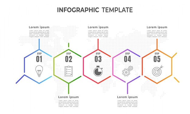 Vibrant Hexagonal Infographic with Diverse Iconography and Text | Jiffy ...
