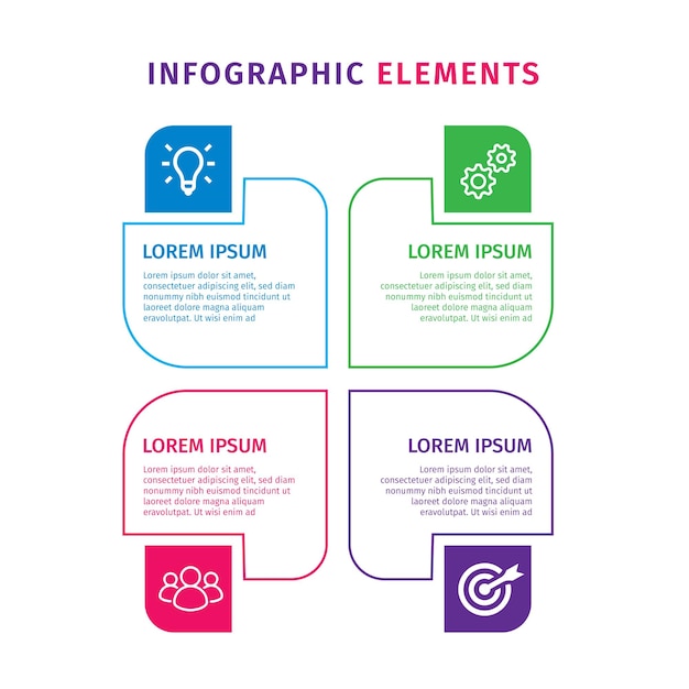 Vibrant Infographic Elements with Concise Descriptions | Jiffy Designs