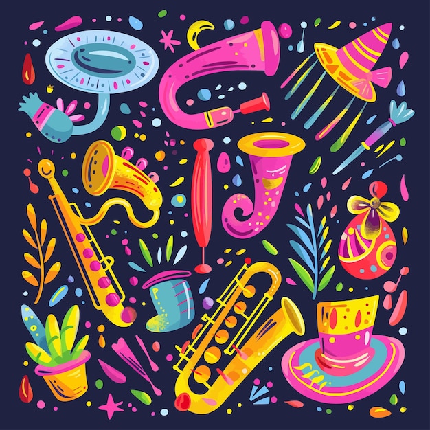 Vibrant Musical Instruments and Festive Decor | Jiffy Designs
