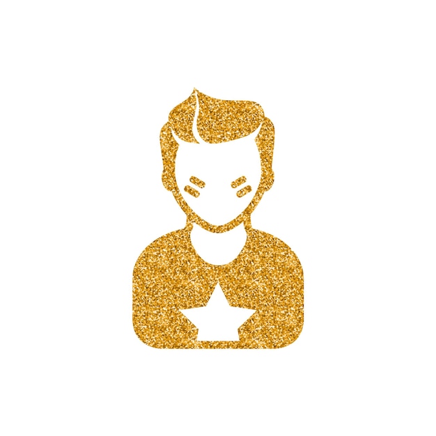Glimmering Golden Icon of a Friendly Person | Jiffy Designs