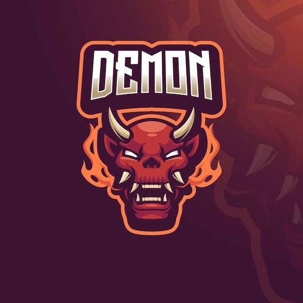 Fierce Demonic Emblem with Fiery Typography | Jiffy Designs
