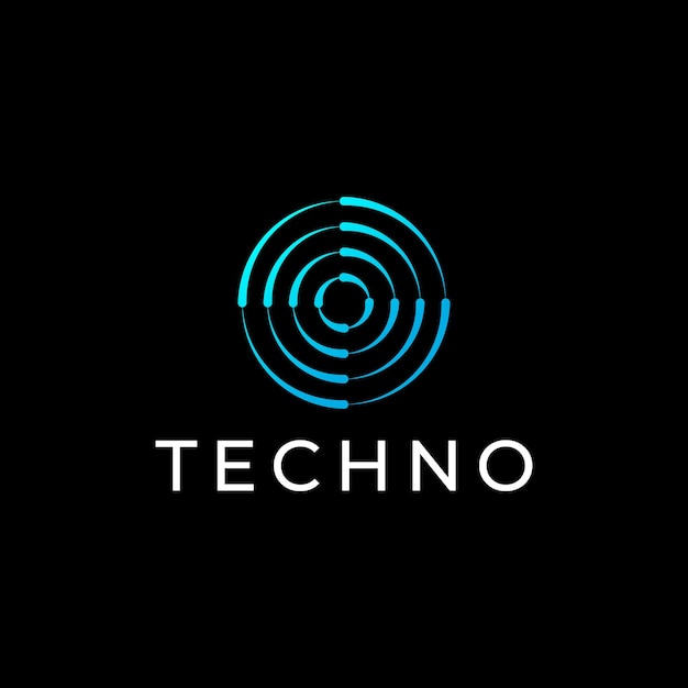 Pulsating Techno Emblem with Radiant Concentric Circles | Jiffy Designs