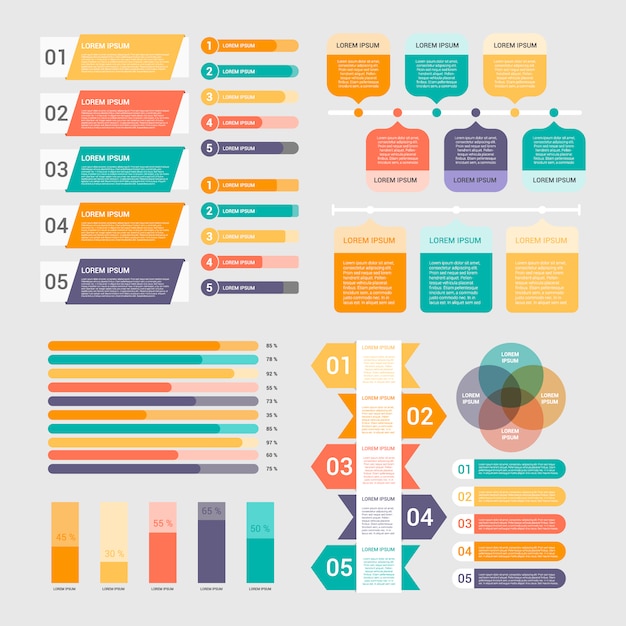 Vibrant Infographic Elements with Colorful Shapes and Data ...